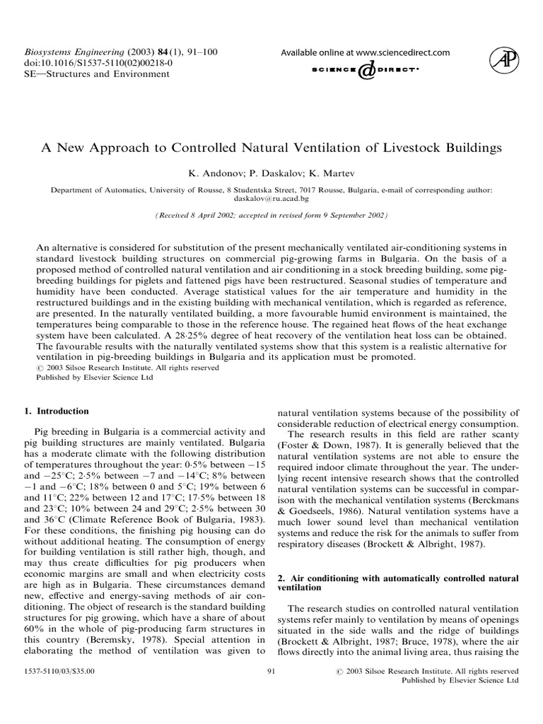 Natural Ventilation for Pig Buildings | PDF | Duct (Flow) | Ventilation ...