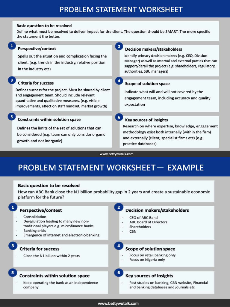 11.Problem Statement Worksheet(With an Example) | PDF