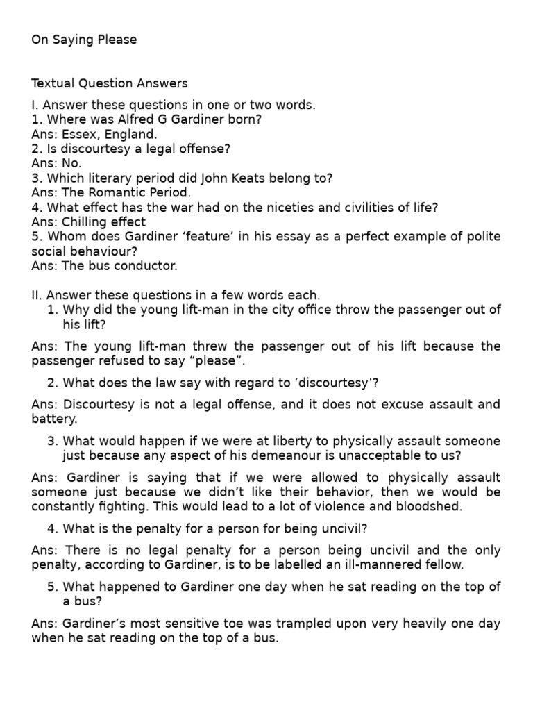 On Saying Please | PDF