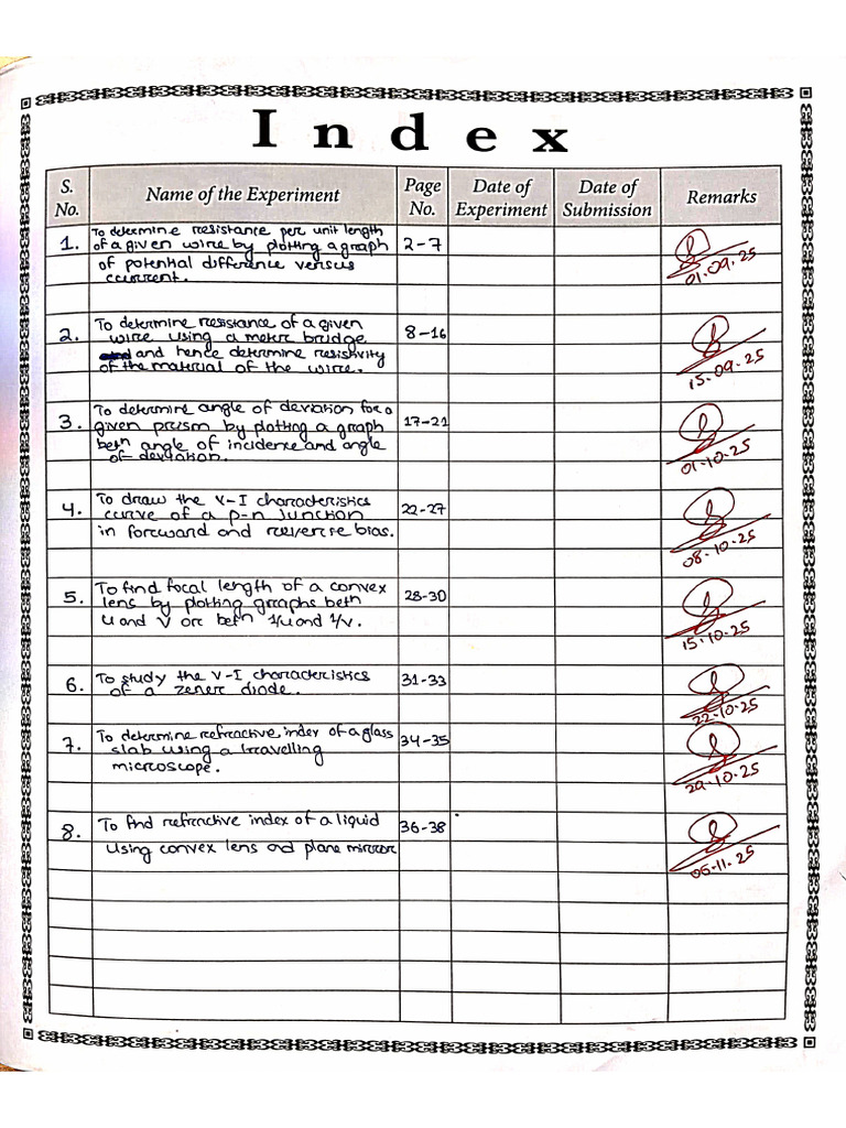 Physics Practical Record | PDF