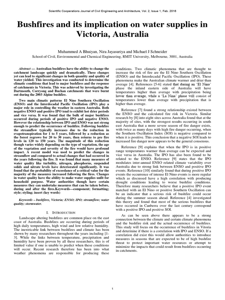 Bushfires and Its Implication On Water S | PDF | Wildfire | Soil