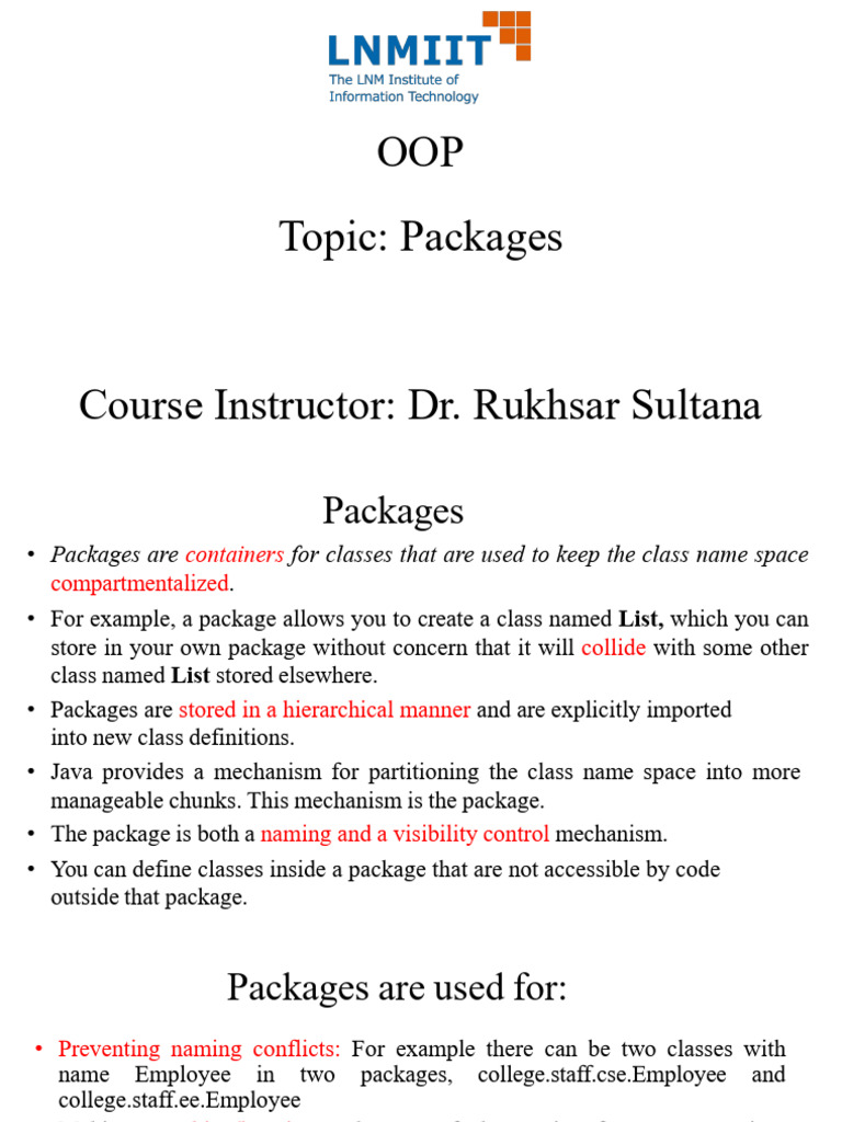 OOP Packages | PDF | Class (Computer Programming) | Programming