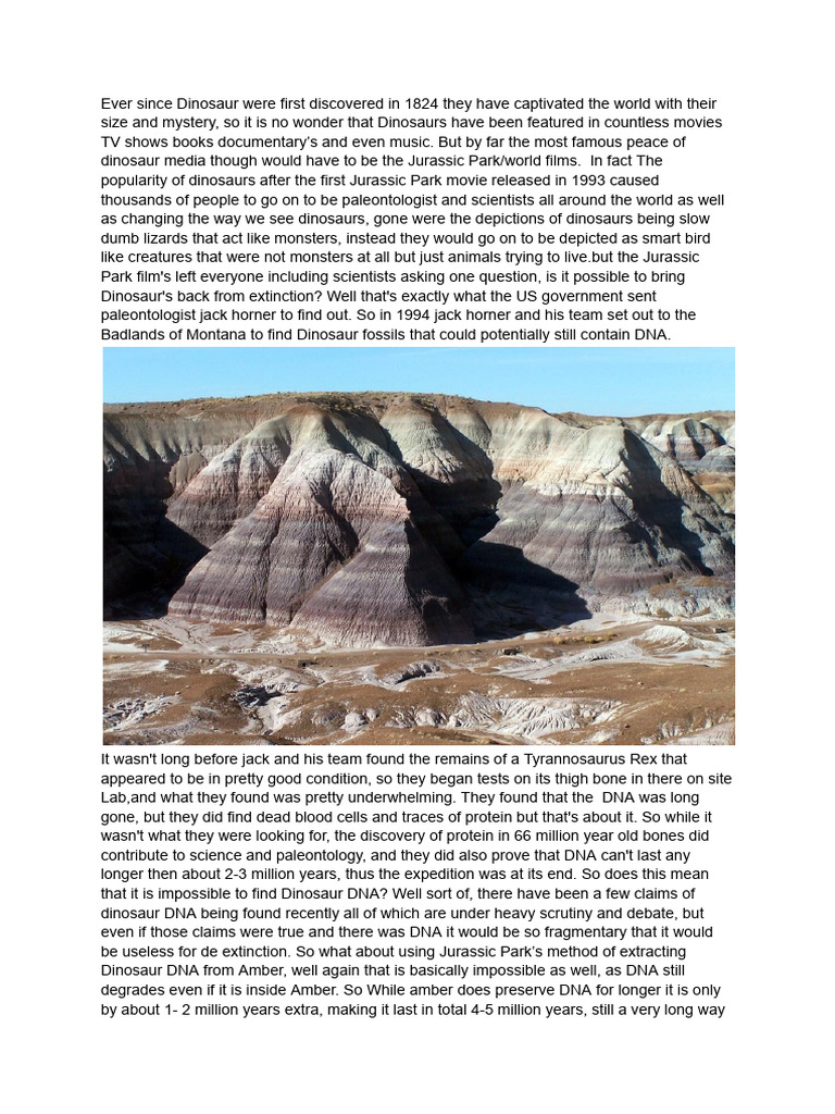 Reviving Dinosaurs: AI and De-extinction | PDF | Dinosaurs | Zoology