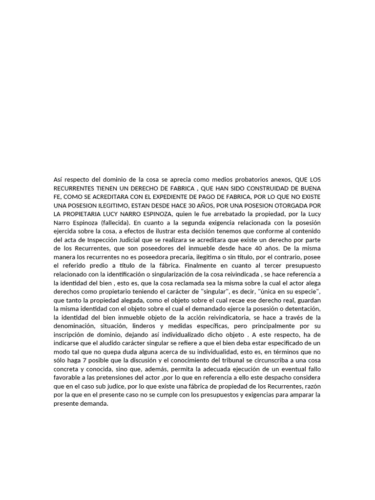 Derecho de fábrica y posesión legítima | PDF
