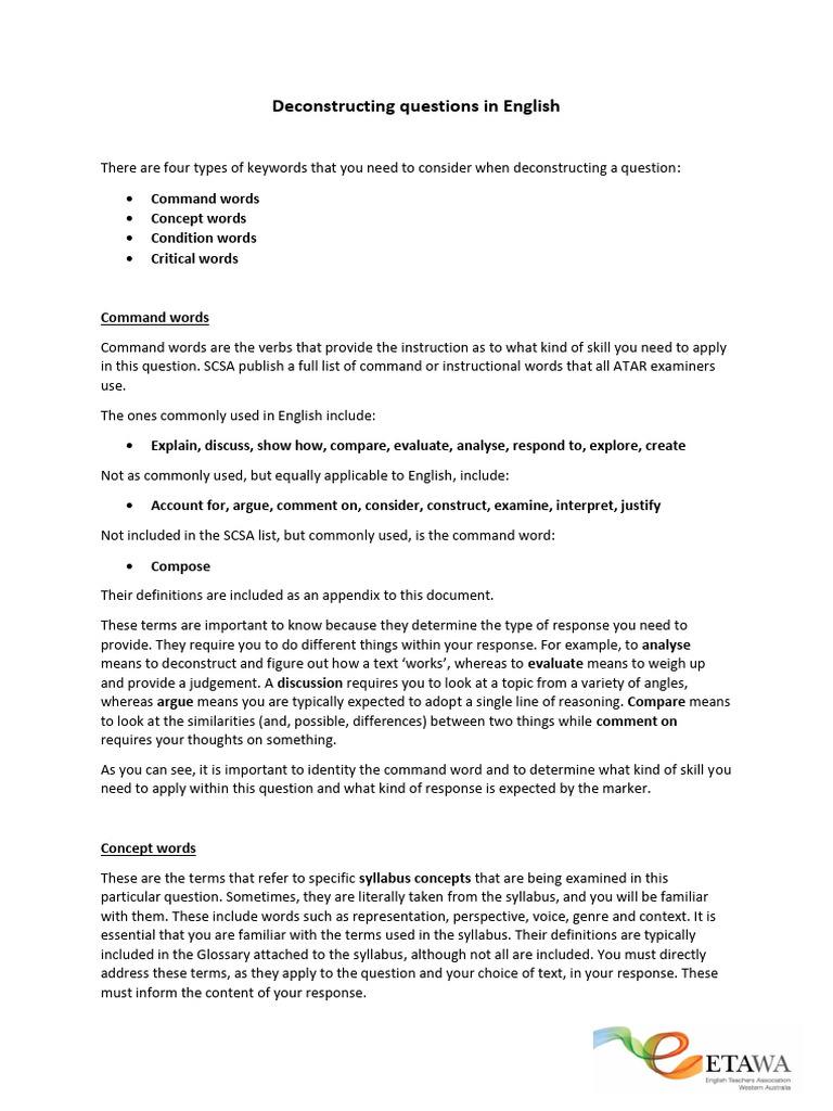 Deconstructing-Questions-in-English | PDF | Question | English Language