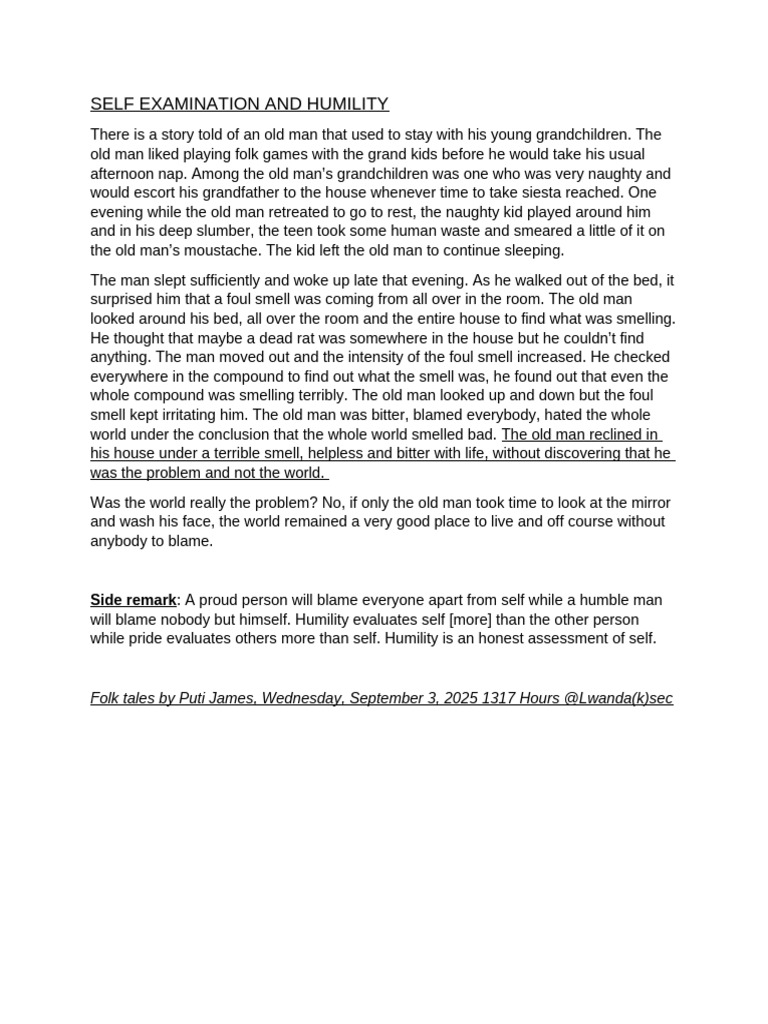 Self-Examination and Humility Insights | PDF