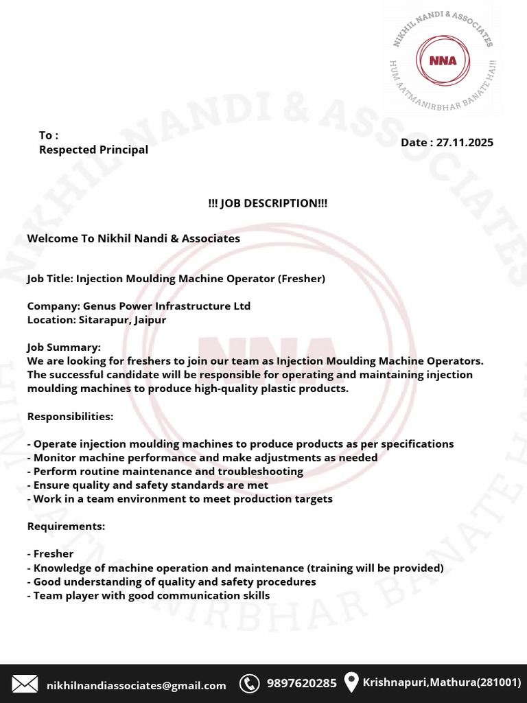 Job Description -English (1) | PDF