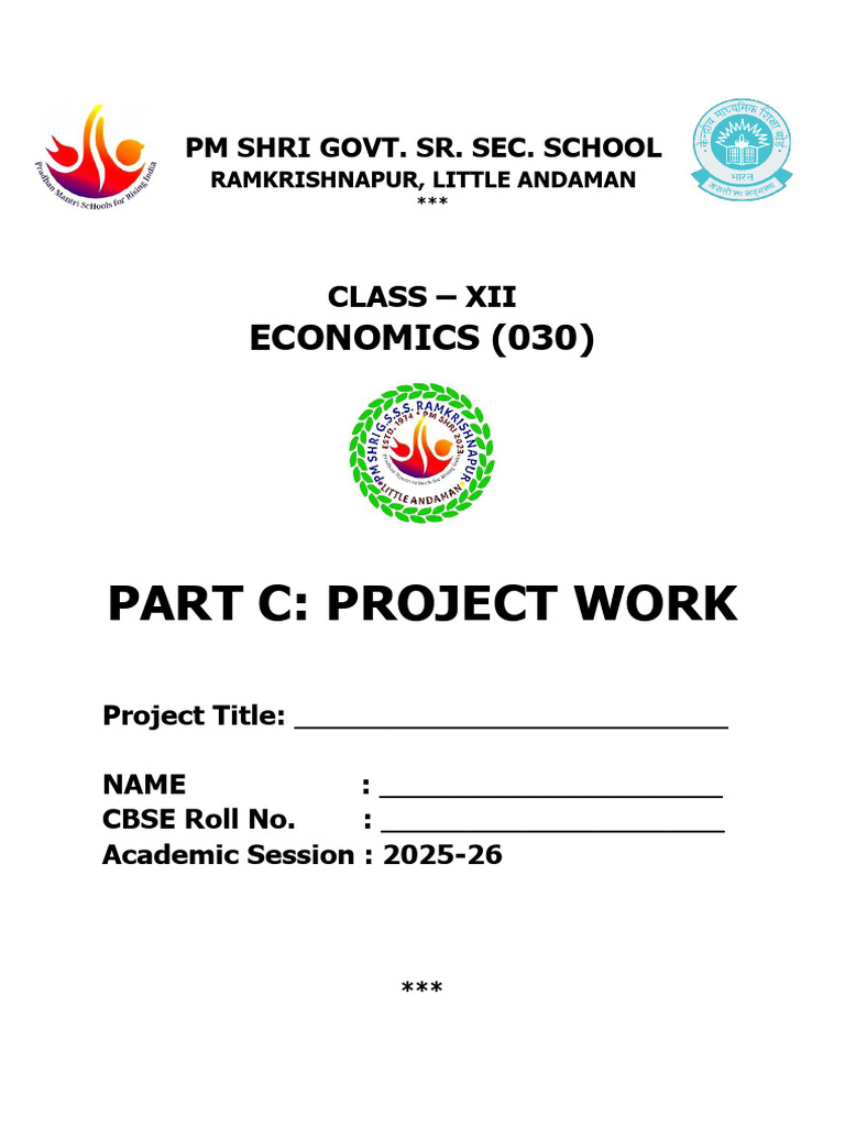XII - Project Work Cover Pages | PDF