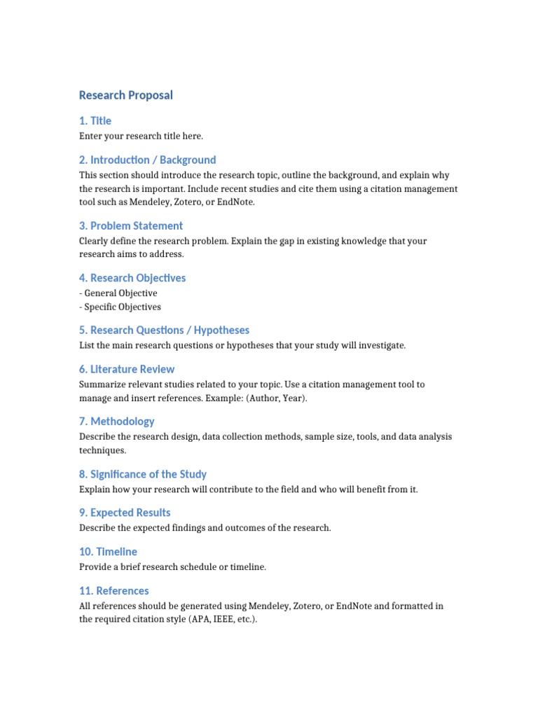 Research Proposal Template | PDF