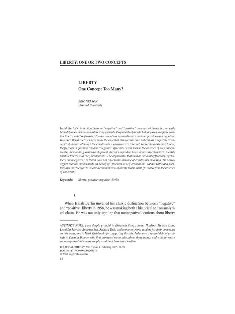 Liberty One Concept Too Many | PDF | John Rawls | Liberty