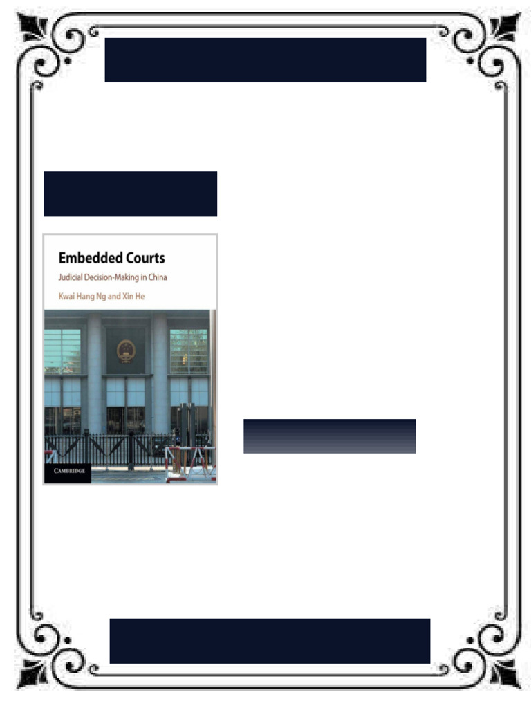 Embedded Courts Judicial Decision Making in China 1st Edition Kwai Hang ...