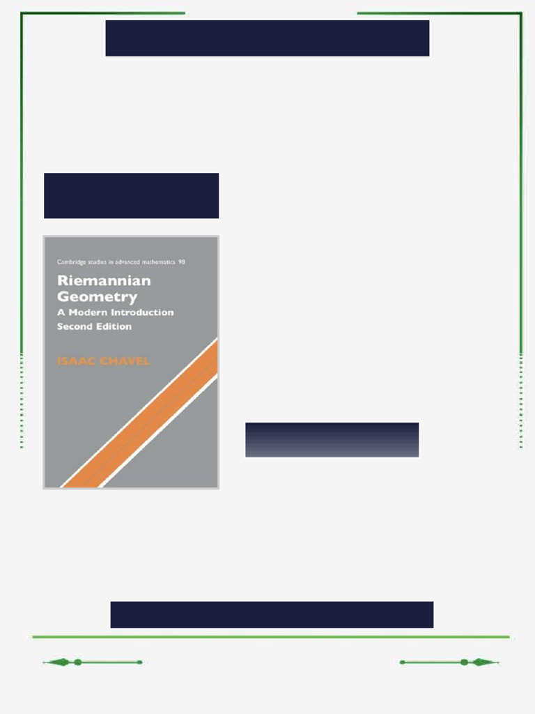 Riemannian geometry a modern introduction 2nd Edition Isaac Chavel ...