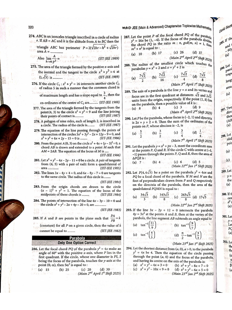 Parabola PYQ 25 | PDF