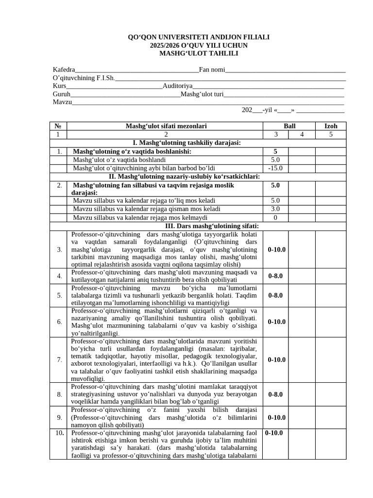 Dars Tahlili Blankasi+ | PDF