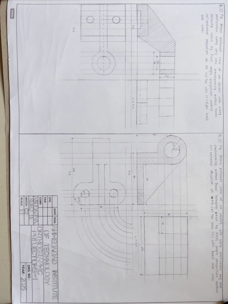 EGD, Assignment-7, Orthographic Projection | PDF