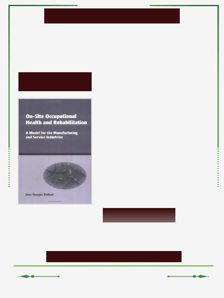 On Site Occupational Health and Rehabilitation A Model for the ...