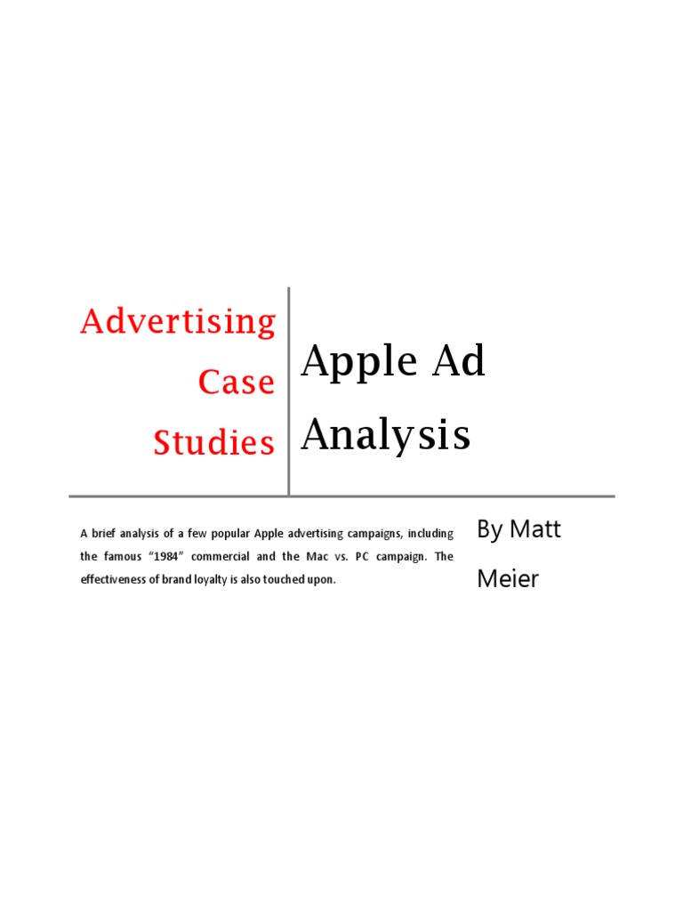 Apple Ad Analysis | PDF | Apple Inc. | Macintosh