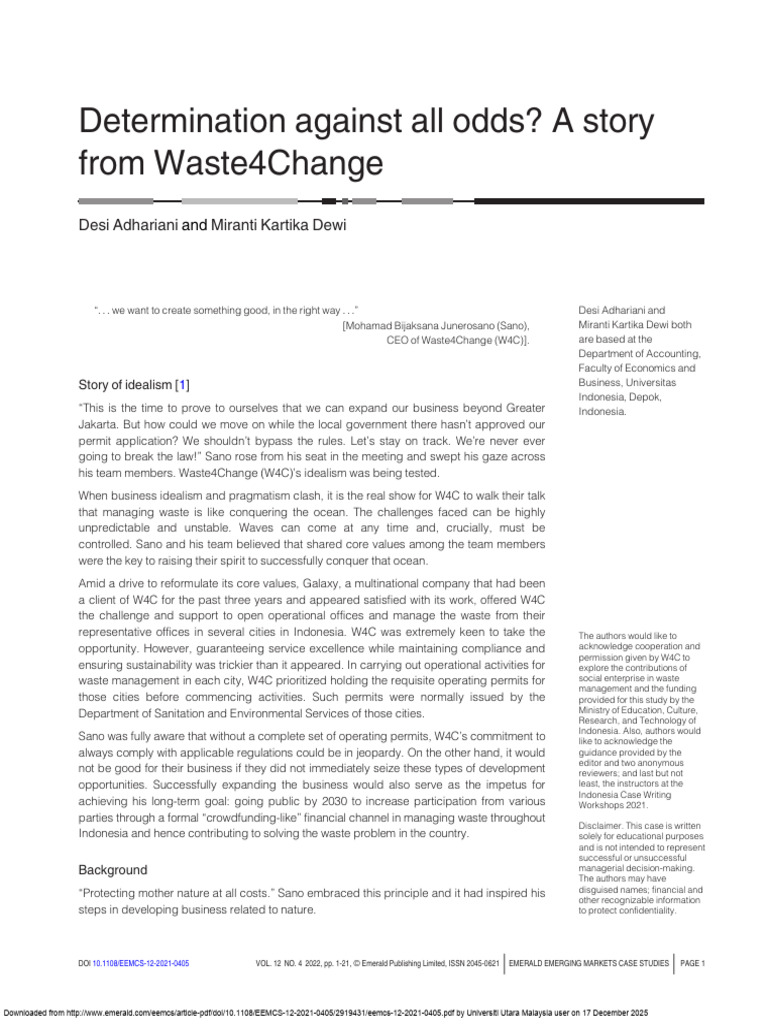 Waste4Change: Idealism in Action | PDF | Waste Management | Waste