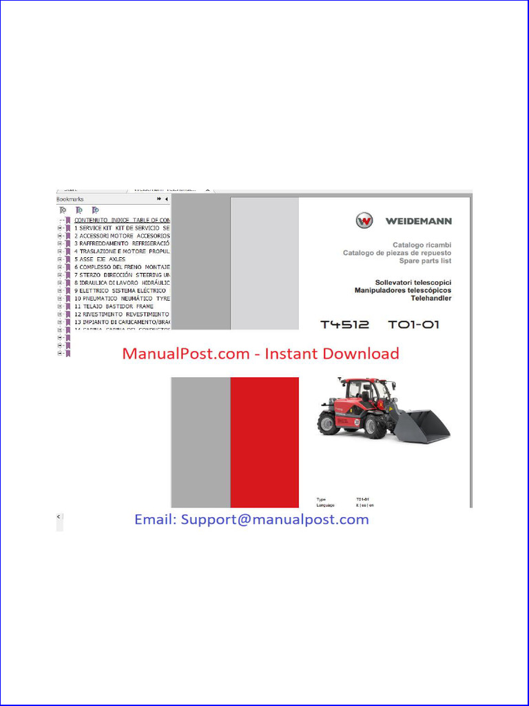 Weidemann Telehandler t4512 Canada 1 0 Spare Parts List Endefr | PDF