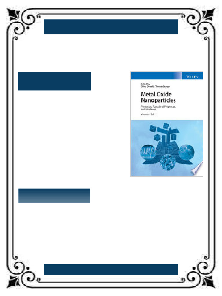 Metal Oxide Nanoparticles 2 Volume Set Formation Functional Properties ...