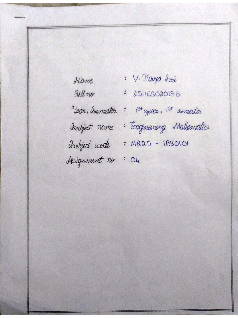 Maths Assignment -4 | PDF