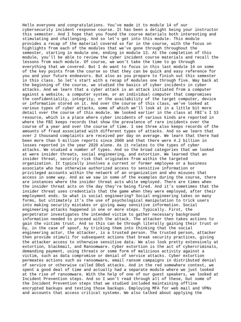 Cyber security lecture | PDF | Ransomware | Security