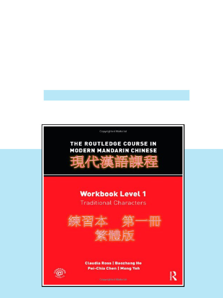 The Routledge Course in Modern Mandarin Chinese Workbook Level 1 ...