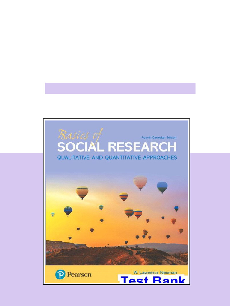 Basics of Social Research Canadian 4th Edition Neuman Test Bank - test ...