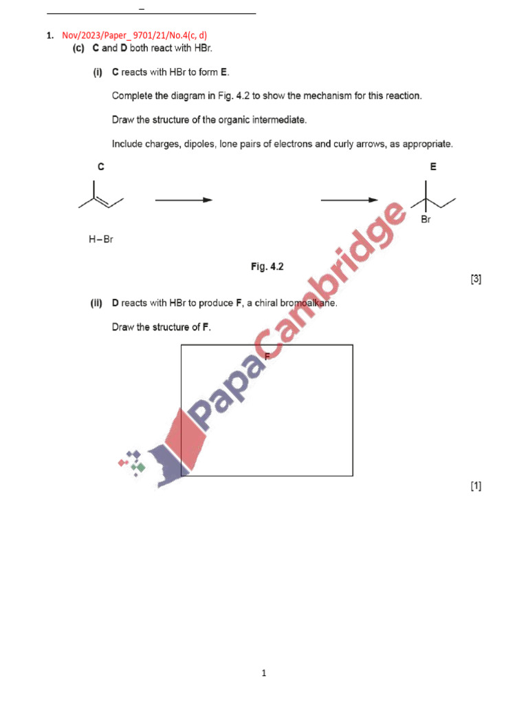 2023 Halogen Compounds as Chemistry 9701 | PDF