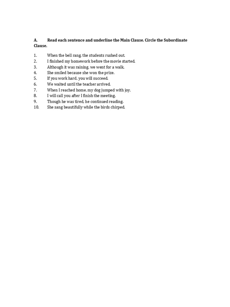 Clause Exercise | PDF