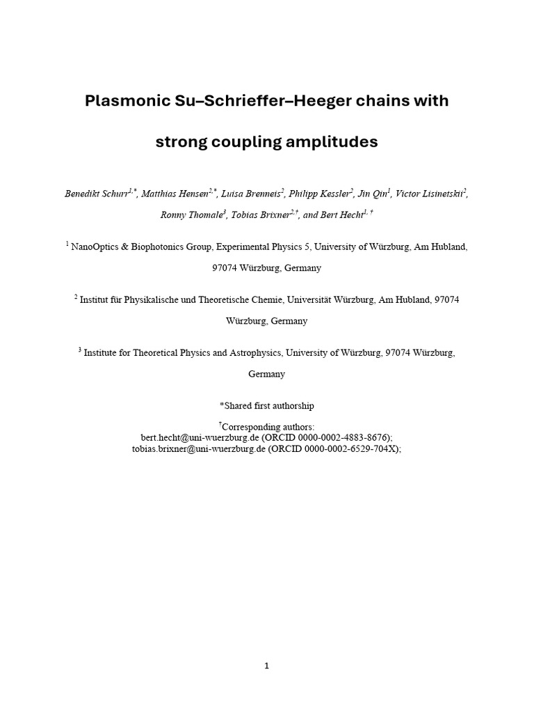 Plasmonic SSH Chains: Mid-Gap Modes | PDF | Magnetism | Dipole