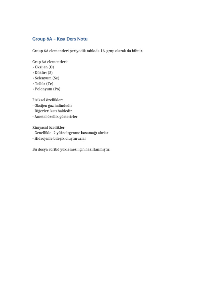Group 6A Notlar | PDF