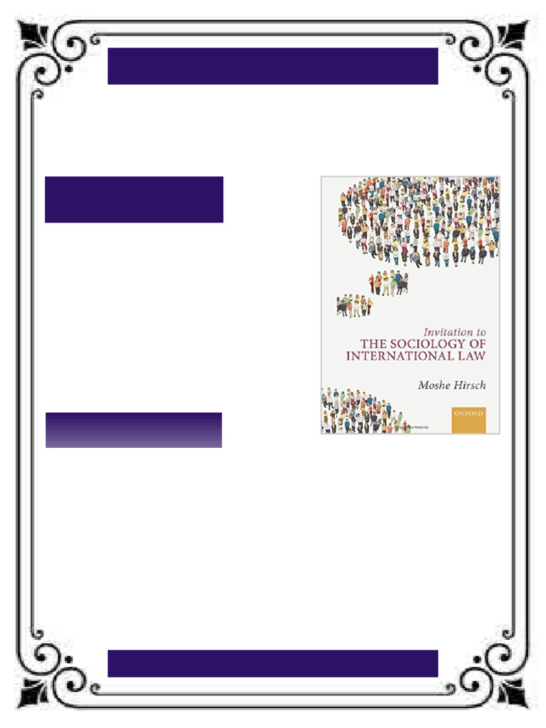 Invitation to the sociology of international law 1st Edition Hirsch ...