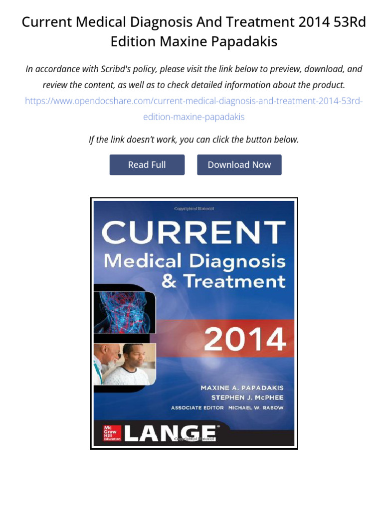 CURRENT Medical Diagnosis and Treatment 2014 53rd Edition Maxine ...