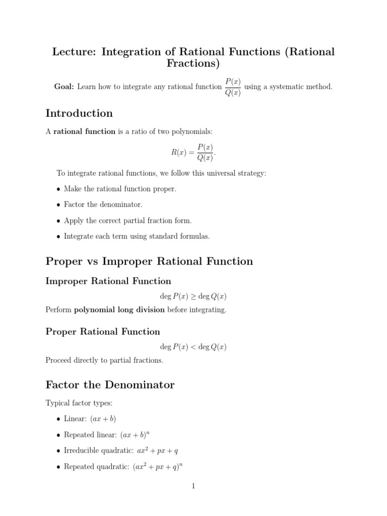 Integral Rational Functions (1) | PDF | Rational Number | Number Theory