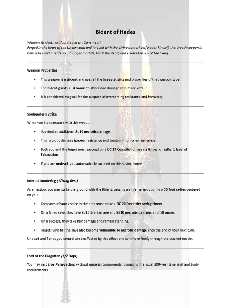 Bident of Hades | PDF
