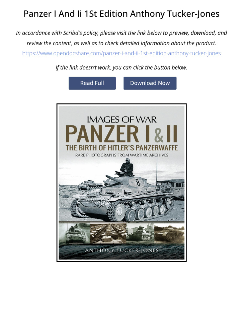 Panzer I and II 1st Edition Anthony Tucker-Jones Complete Edition | PDF