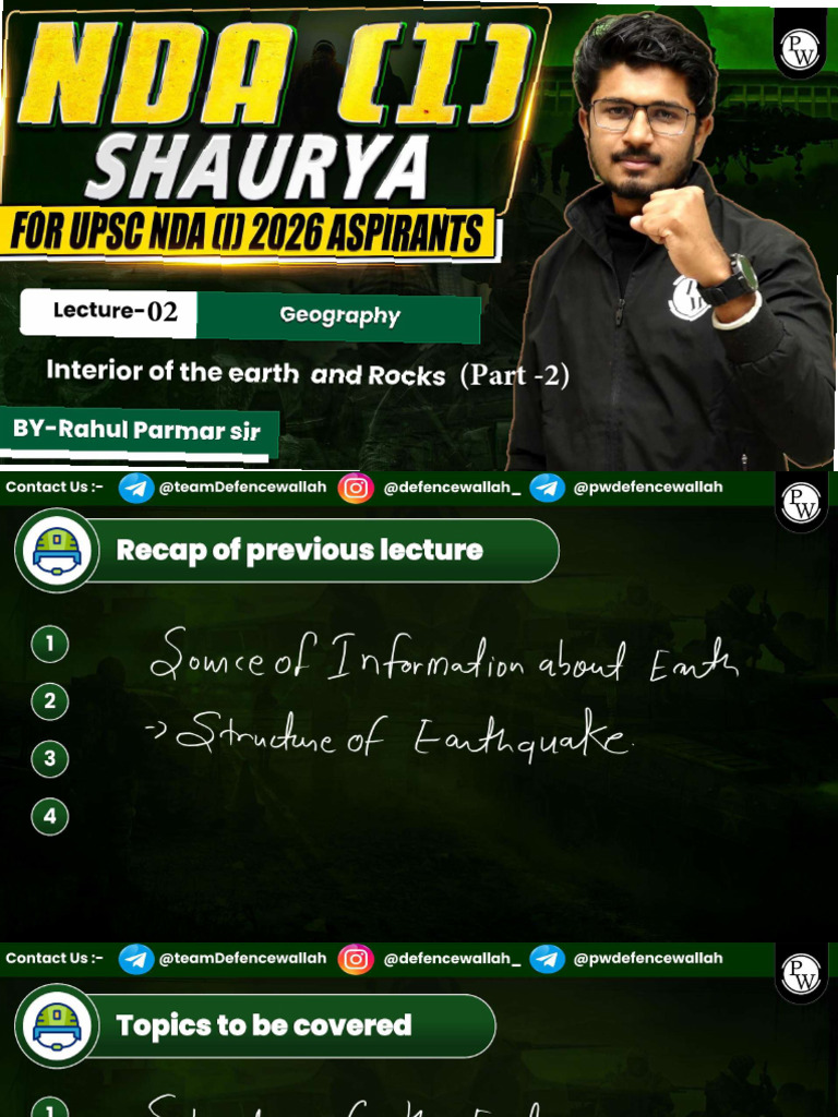 Interior of the Earth and Rocks 02 Class Notes | PDF