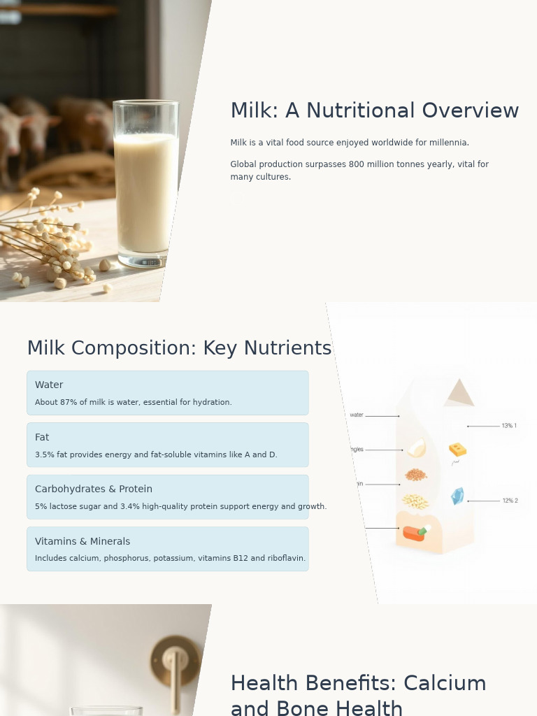 Milk: Nutritional Benefits and Types | PDF | Milk | Nutrition