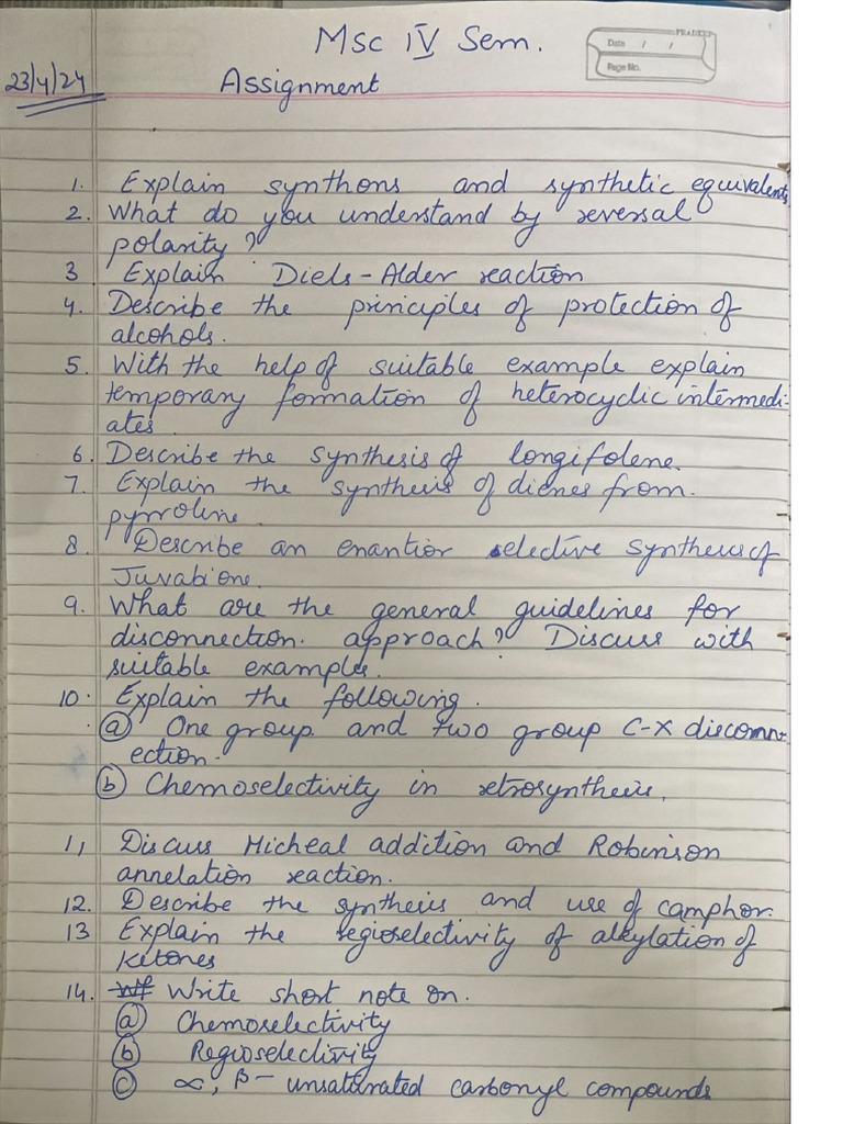 MSc IV Sem Assignment | PDF