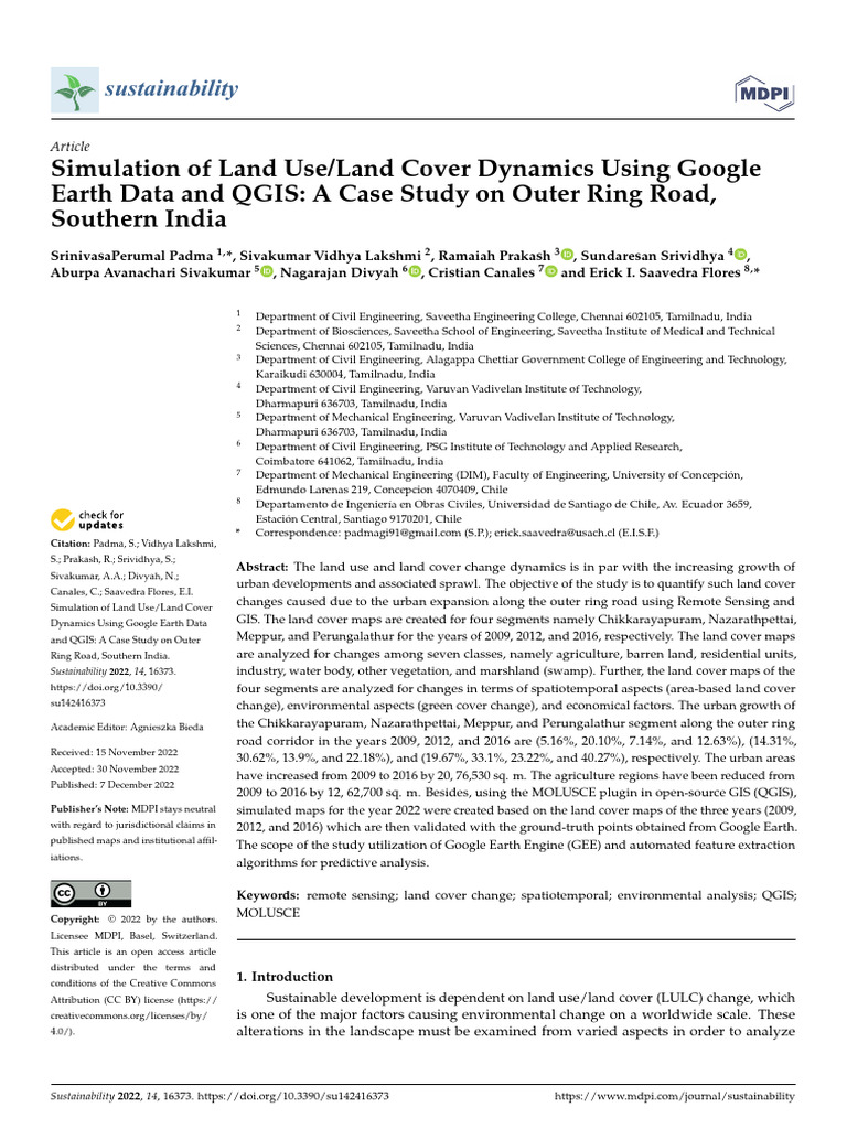 Simulation of Land Use Land Cover Dynamics Using Google Earth Data and ...