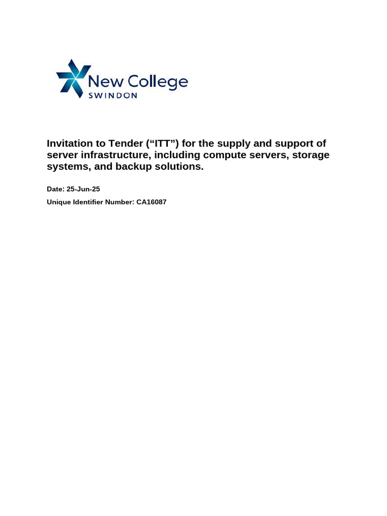 Invitation to Tender Document AC2023_Servers v1 | PDF