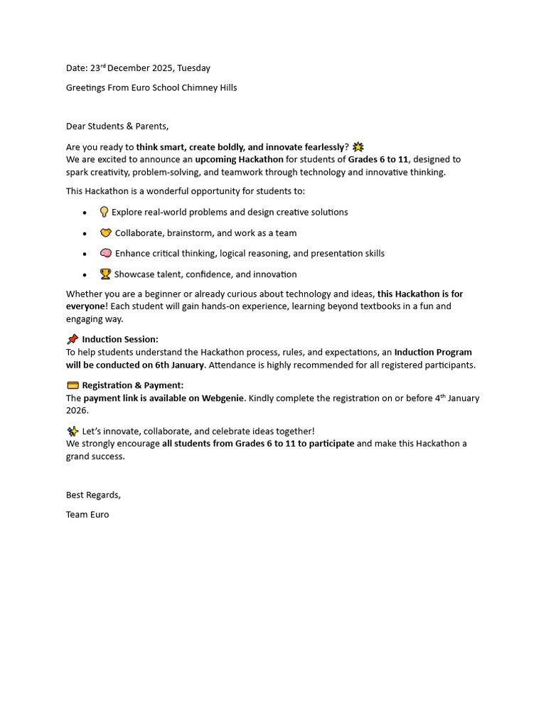 Hackathon First Circular | PDF