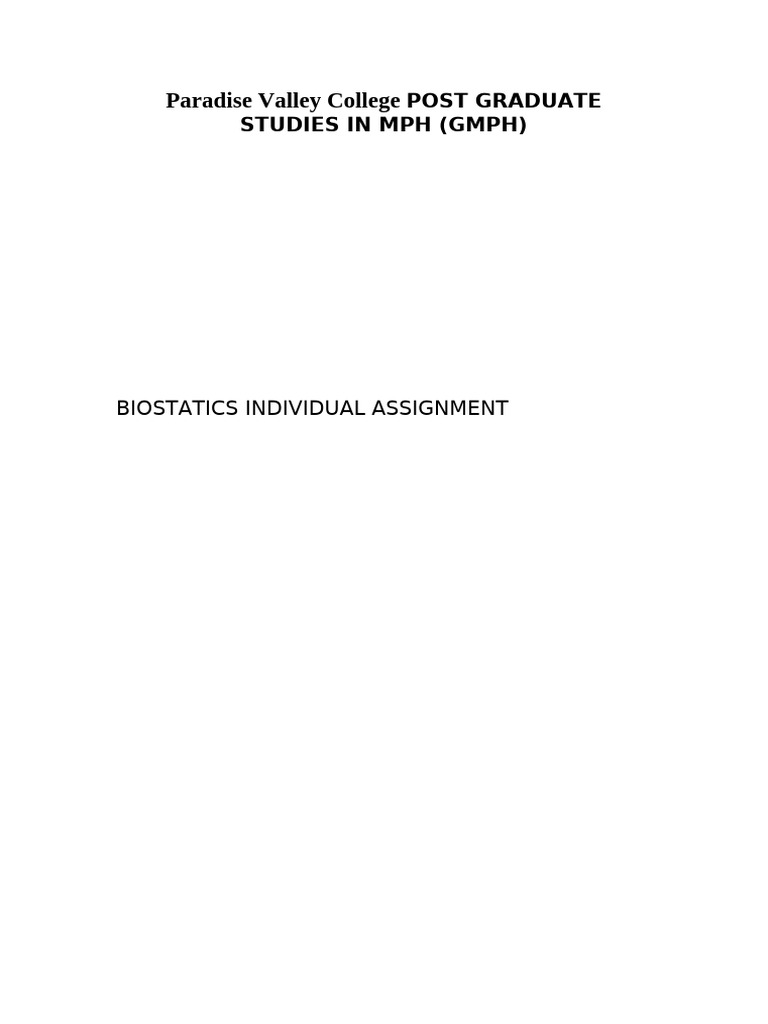 Basic Biostat Assignment 1 | PDF
