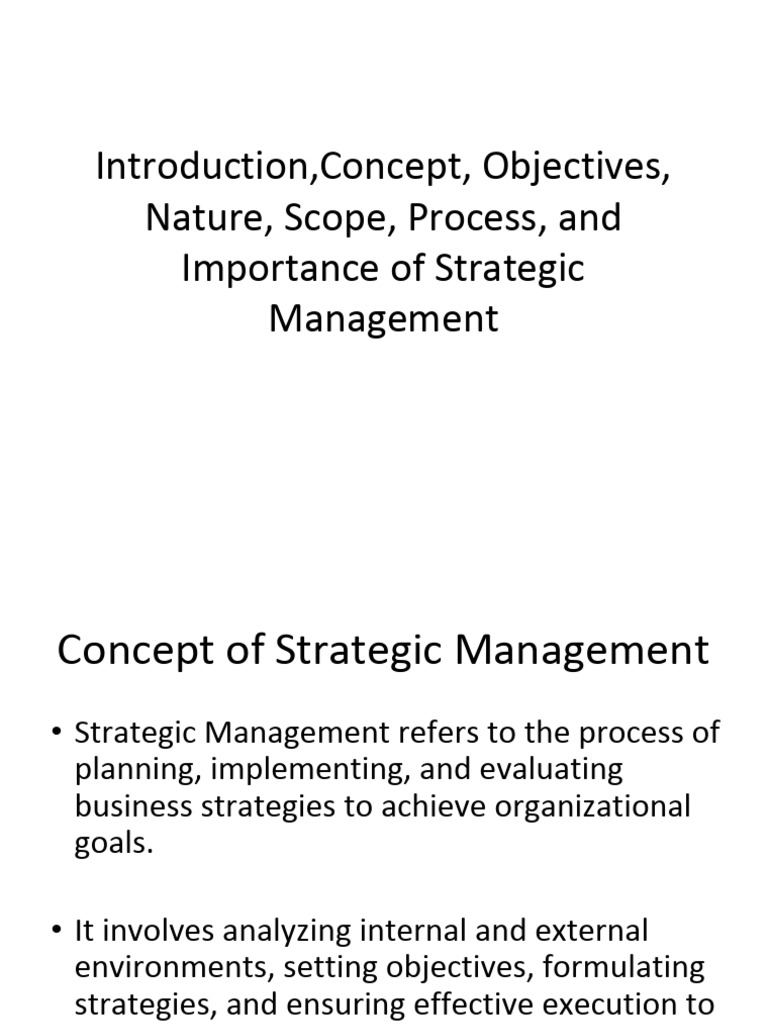 Strategic Management Concept - Unit -1 | PDF | Strategic Management ...