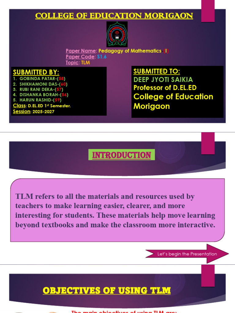I Am Sharing Final 'TLM PRESENTATION' With You | PDF | Learning ...