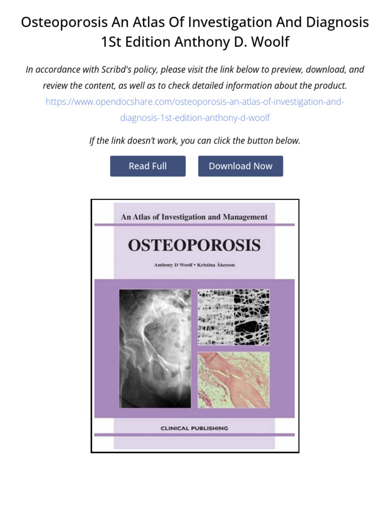 Osteoporosis An Atlas Of Investigation And Diagnosis 1st Edition ...