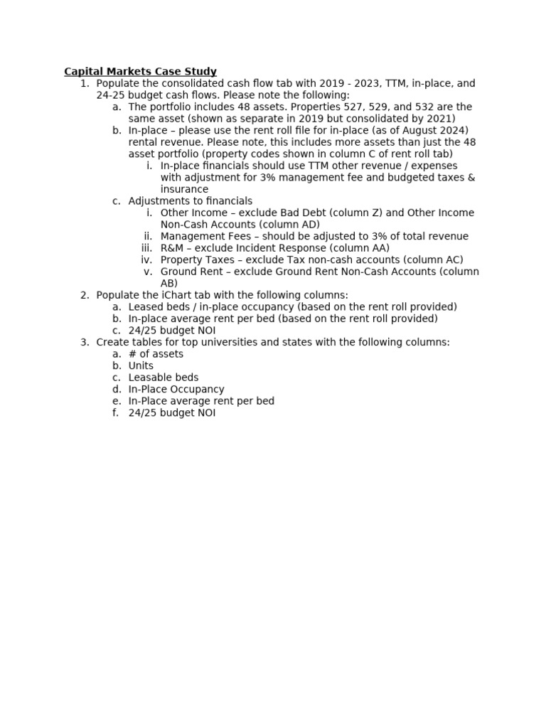 Capital Markets Case Study | PDF