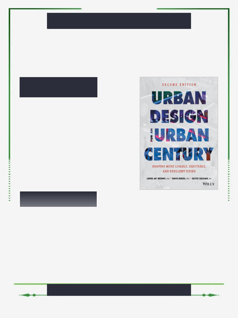 Urban Design for an Urban Century Shaping More Livable Equitable and ...
