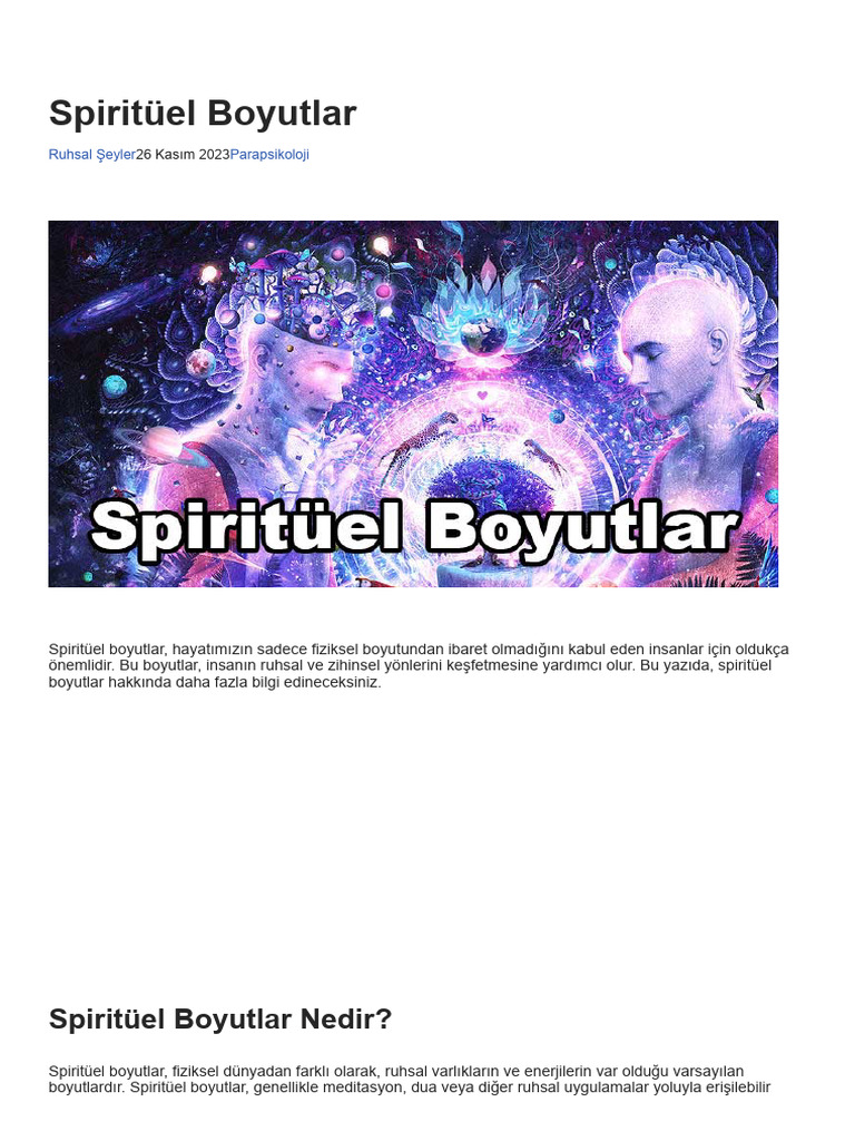 Spiritüel Boyutlar | PDF
